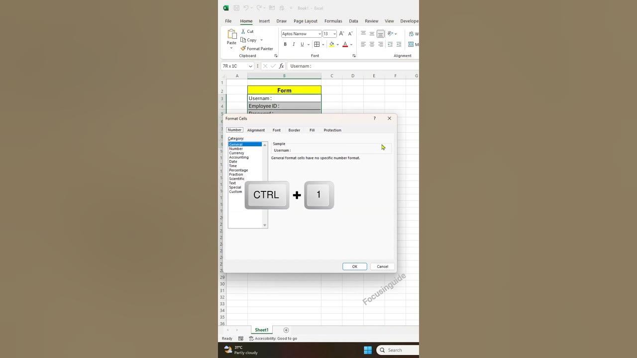 🔧 How to Custom Format Forms in Excel 💡 | Make Your Sheets Look Professional #focusinguide # ...