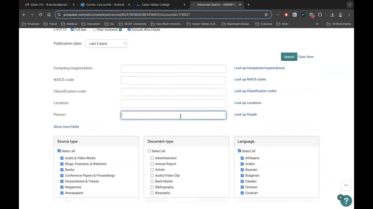 Cesar Vallejo College - ABI/Inform Database - YouTube