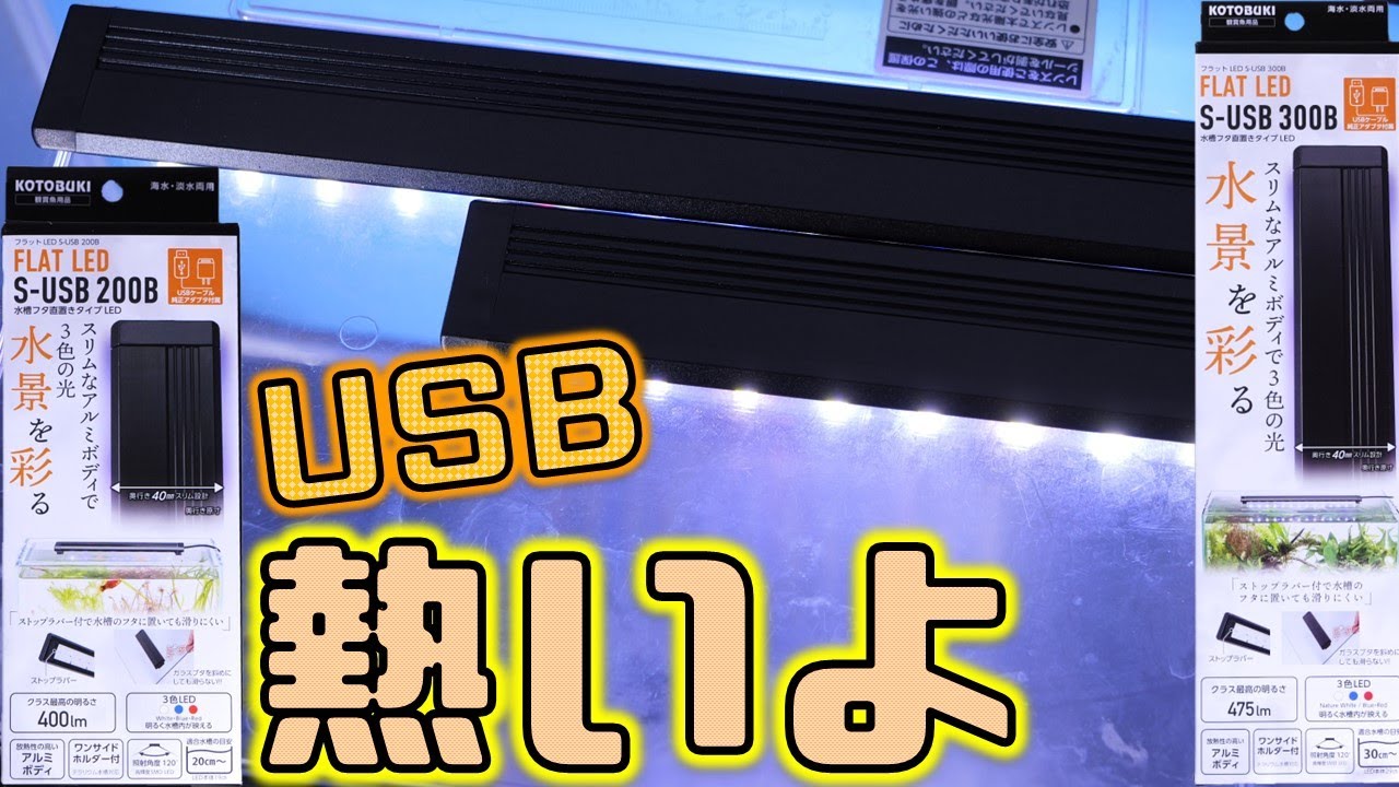 【LED照明】GEXのフラッティをパクってきたので比較してみた。コトブキ フラットLED S-USB 200B/300B【ふぶきテトラ】 - YouTube
