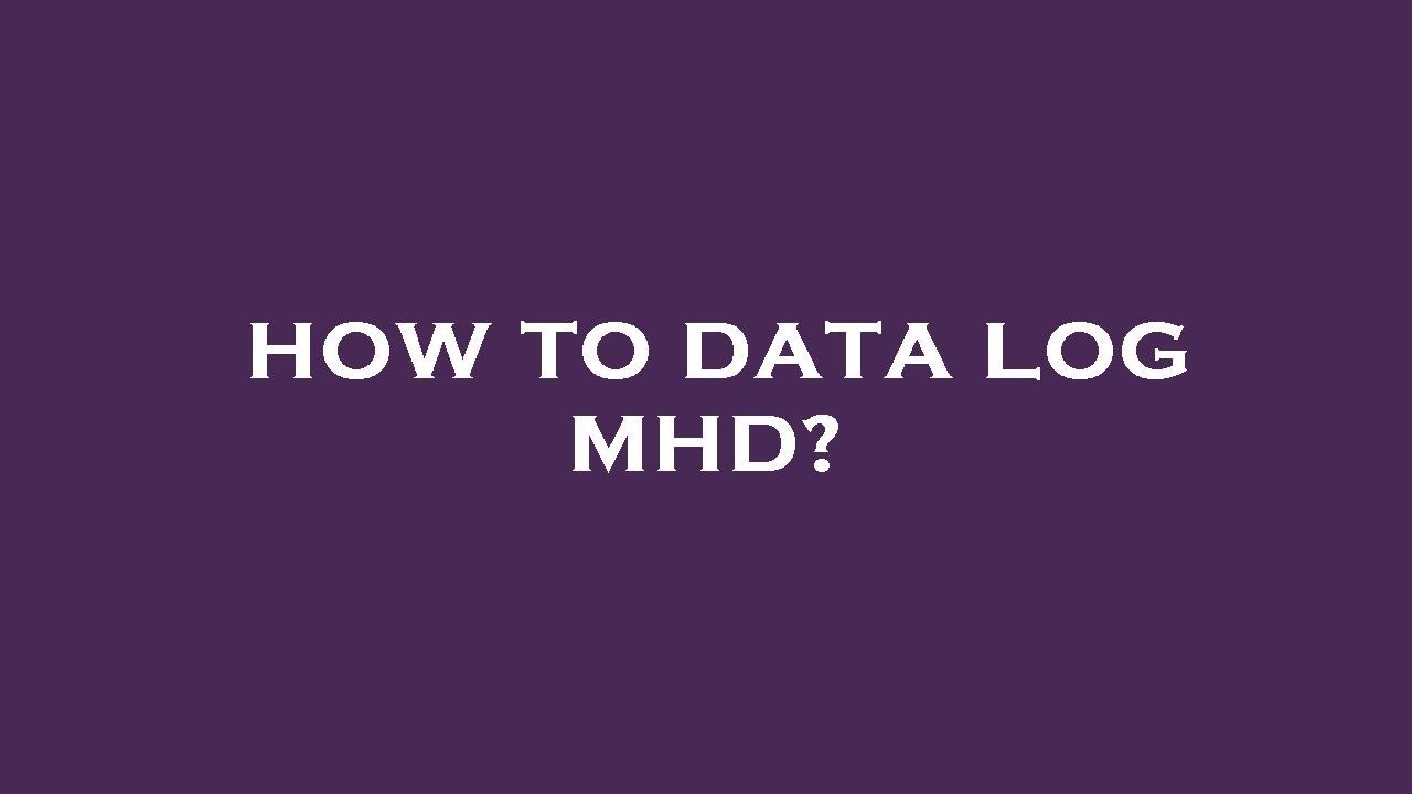 How to data log mhd? - YouTube