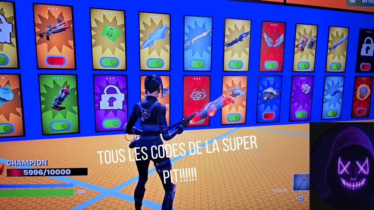Tous les codes de la super pit sur fortnite!!!!(Que je connais) - YouTube