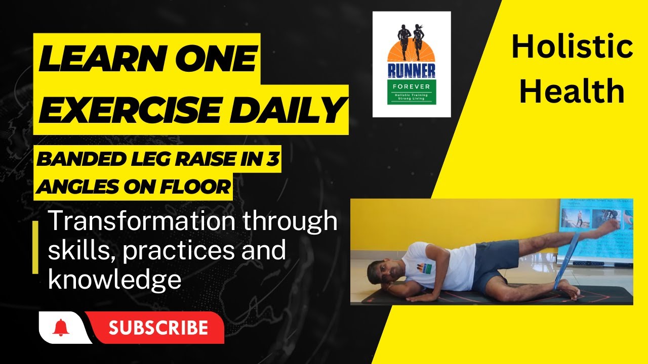 Banded leg raise in 3 angles on floor - YouTube