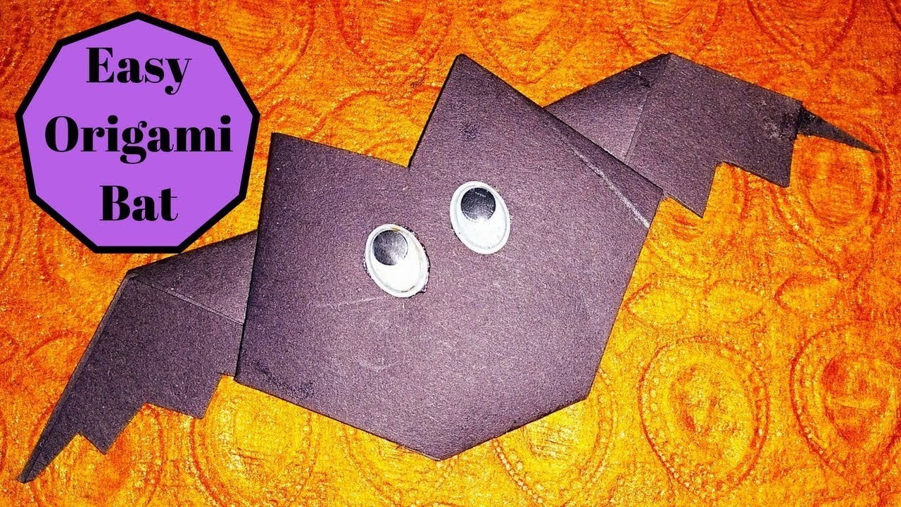 Easy Origami Bat | Halloween Bat | Halloween crafts for kids - YouTube