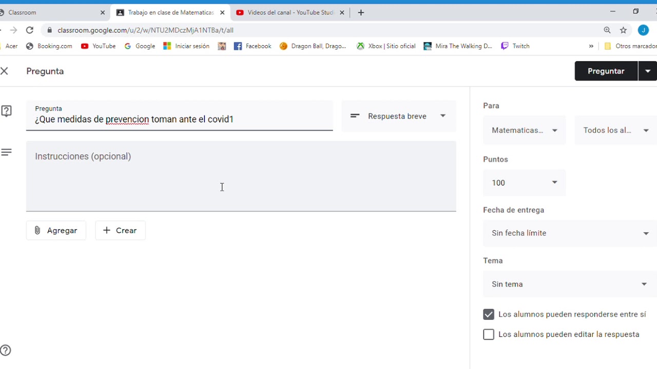Google Classroom: Creación de un foro. - YouTube