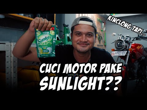 SUNLIGHT BIKIN MOTOR KINCLONG ATAU KUSAM⁉️ TUTORIAL CUCI MOTOR RUMAHAN BY MAMANK
