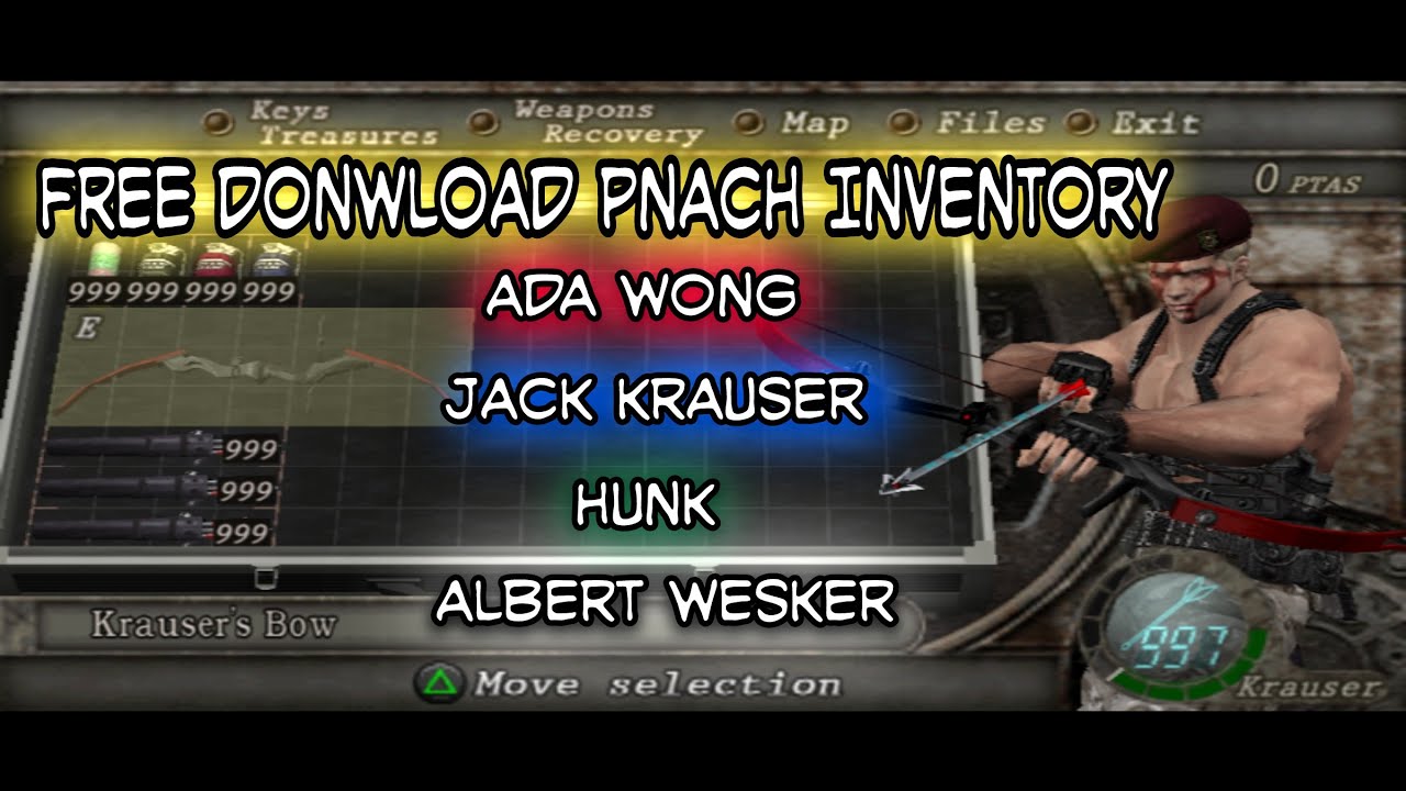 RE4 PS2 HOW TO USE PNACH INVENTORY - YouTube
