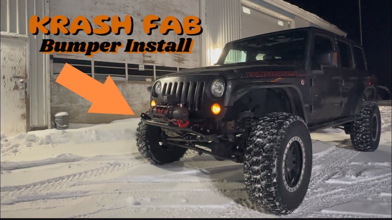 Installing a Krash Fab bumper on a Jeep JKU - YouTube