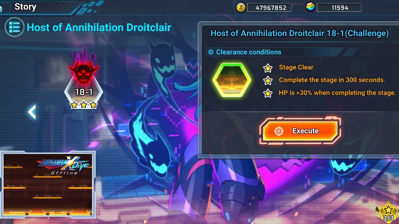 Rockman X Dive Offline - Host of Annihilation Droitclair 18-1(Challenge ...
