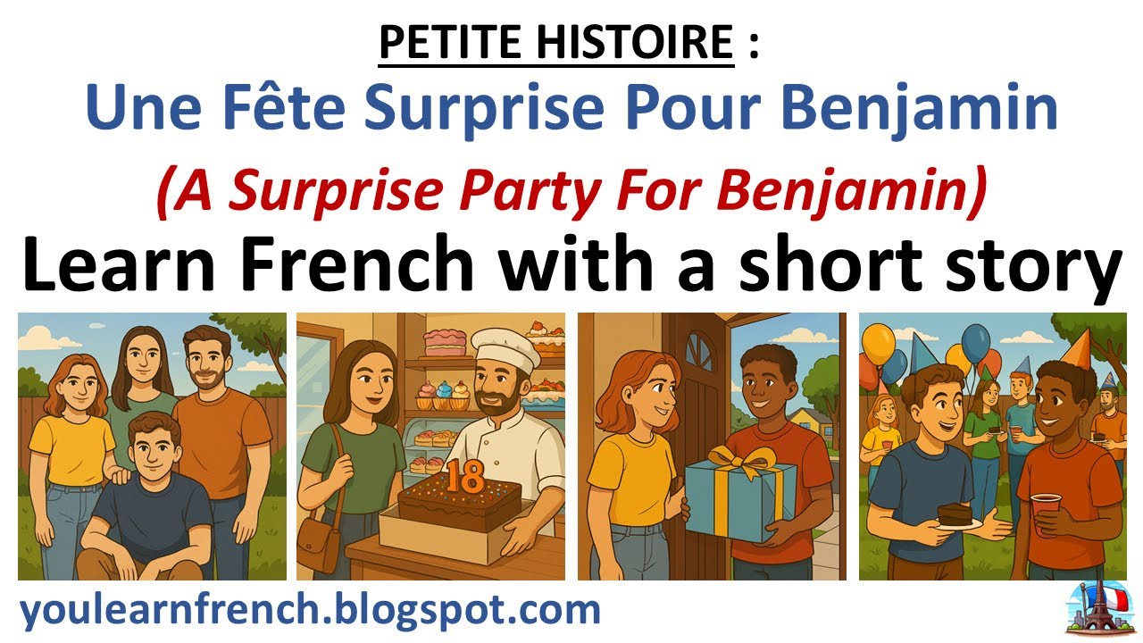 Learn FRENCH with a story - FÊTE D'ANNIVERSAIRE (Surprise Birthday ...