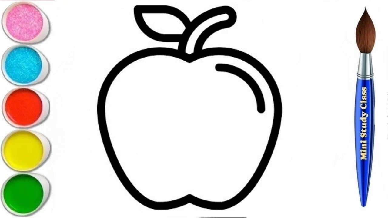 APPLE DRAWING || HOW TO DRAW AN APPLE || APPLE DRAWING FOR KIDS AND ...