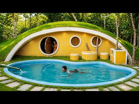 Building Hidden Hobbit House With a Beautiful Jungle Pool