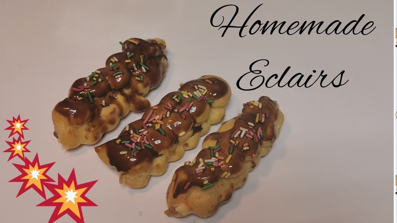 Homemade eclair recipe/easy basic chocolate eclairs recipe - YouTube