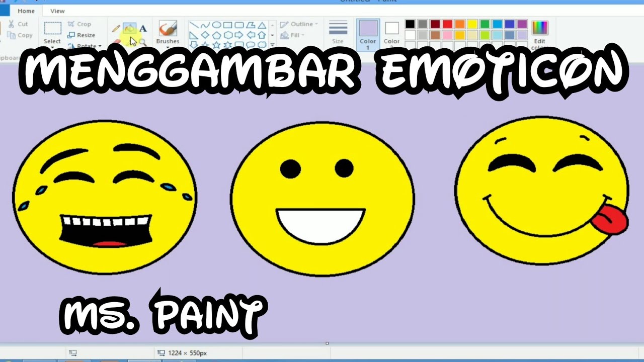 MENGGAMBAR EMOTICON PADA MS PAINT - YouTube