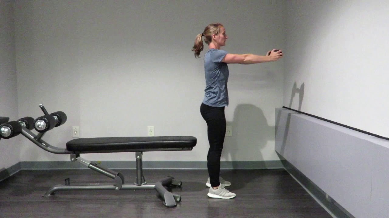 Counterbalance box squat - YouTube