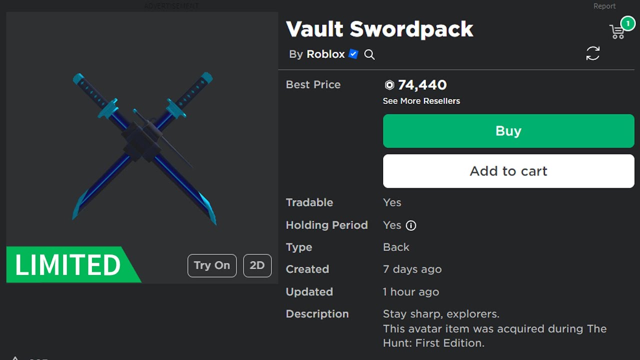 the vault swordpack went limited - YouTube