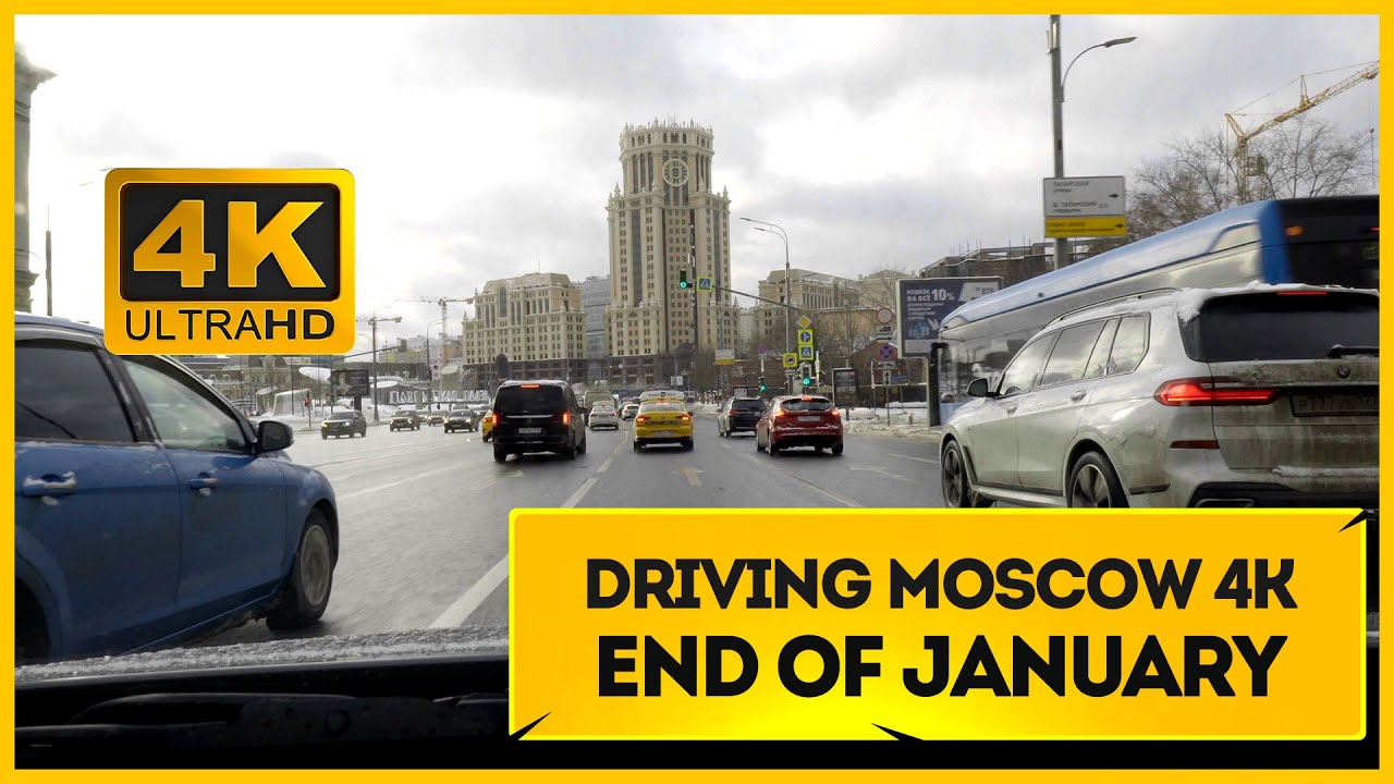 Driving Moscow 4K - Driving to Moscow at the end of January, Russia ...
