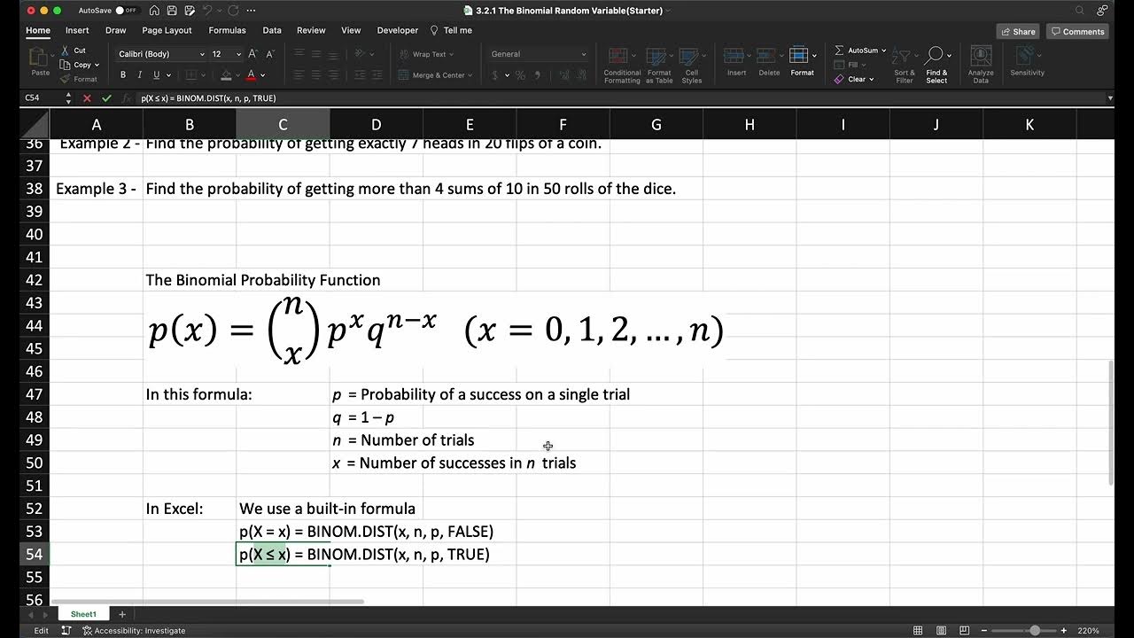 3.2.2 The Binomial Random Variable-Part 2-Calculating Exact Successes - YouTube