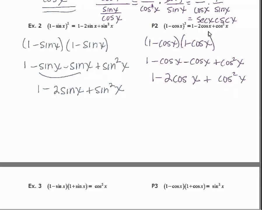 Verifying Trigonometric Identities 1 - YouTube