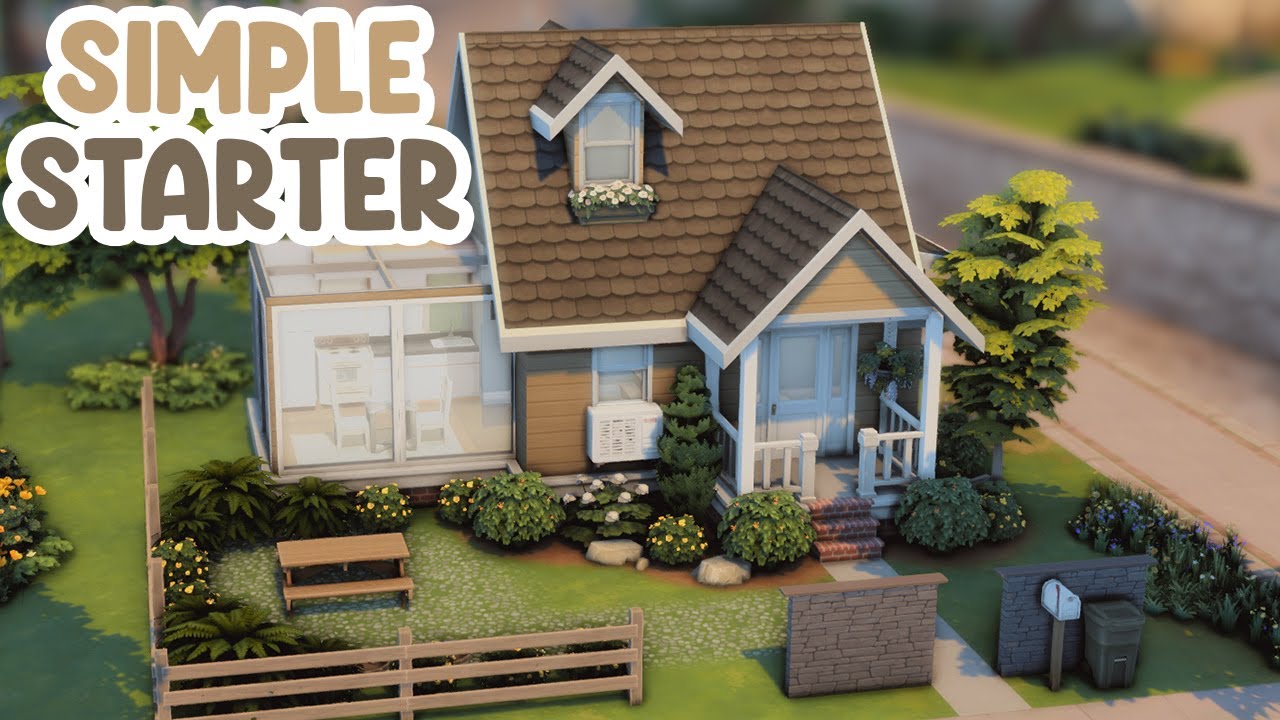 Cute Simple Starter 🪴 The Sims 4 Speed Build - YouTube