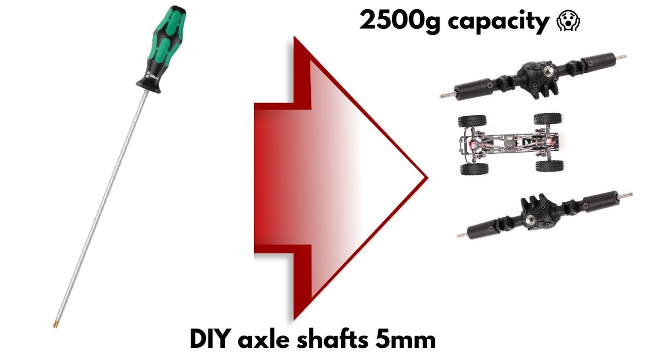 DIY 1/10 axle shaft: homemade rc 1/10 axle shafts from screwdriver in 4 ...