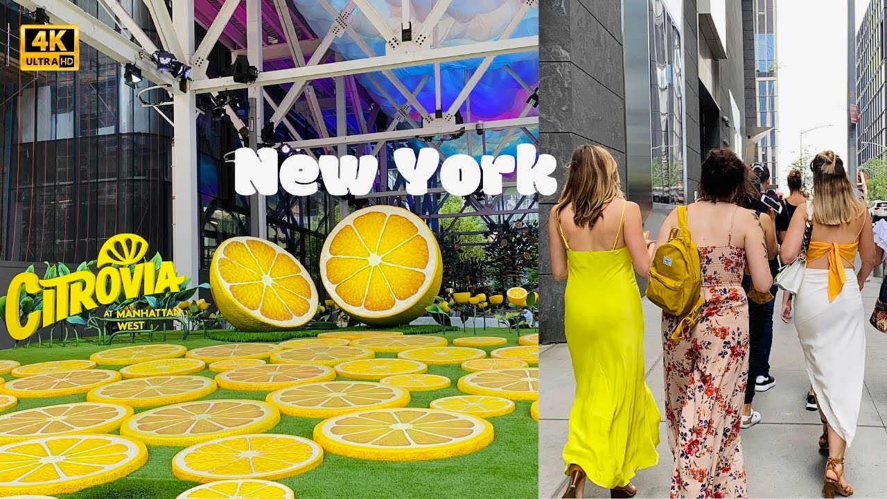 [4K]🇺🇸NYC Walk ️🍋Citrovia: Magical Lemon Garden, Little Spain, Vessel ...