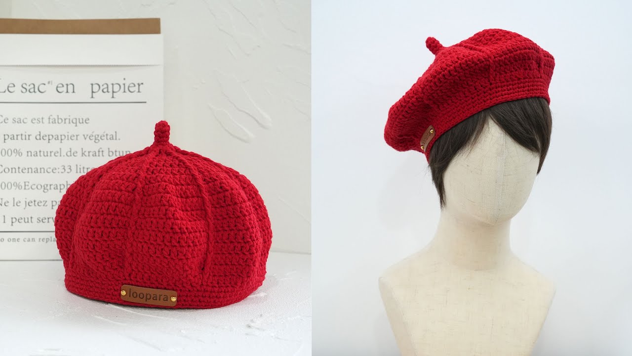 Crochet Vintage Red Beret Hat - Free Pattern - YouTube