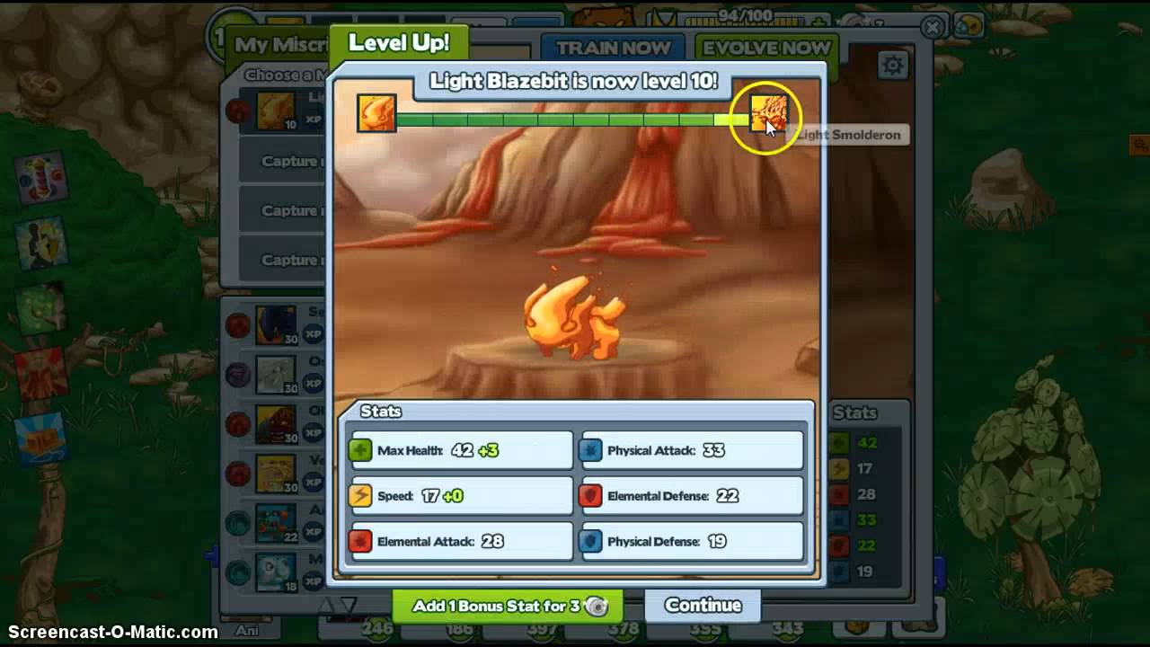 Miscrits LIGHT BLAZEBIT Evolving - YouTube