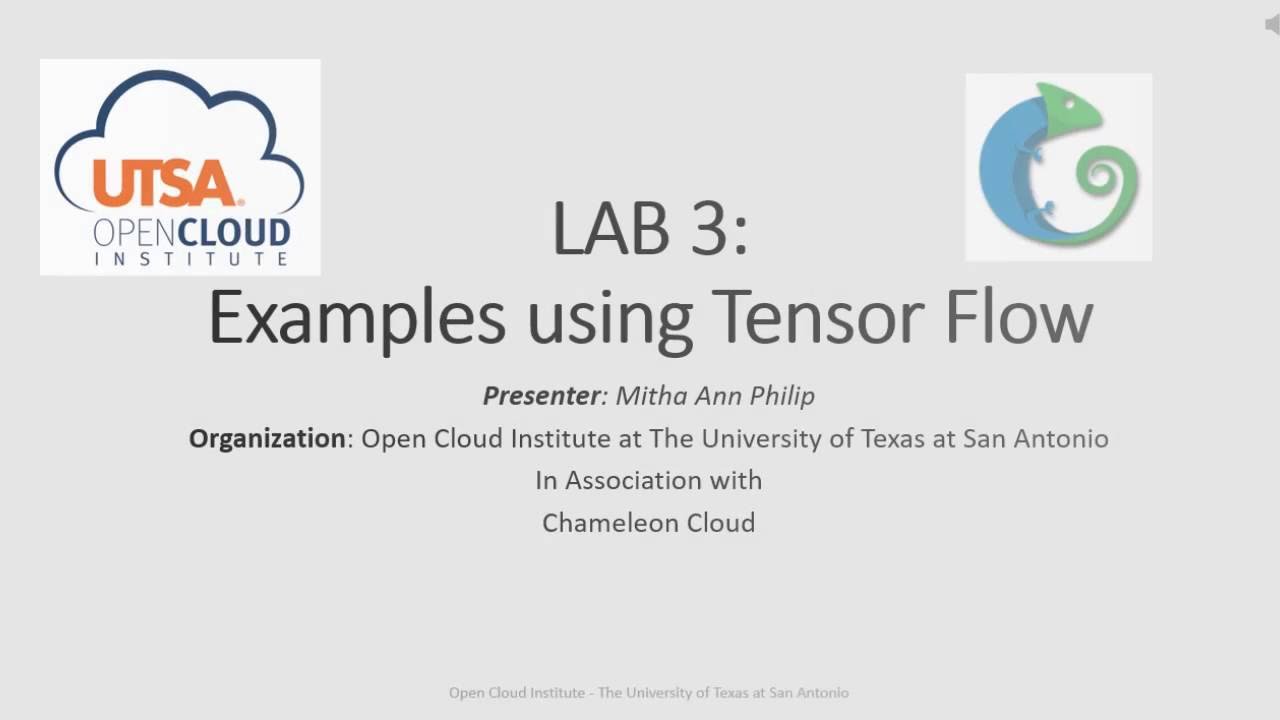 Lab 3 Tensors in Tensor Flow - YouTube