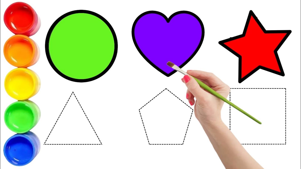 How to draw shapes, Shapes name, shapes drawing for kids, Colours for ...