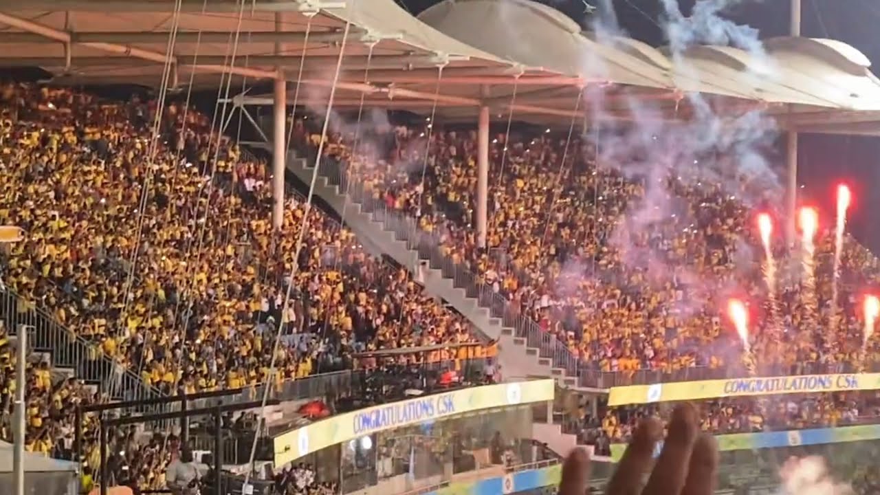 The celebration at Chepauk after CSK qualified for Final of IPL2023 l ...