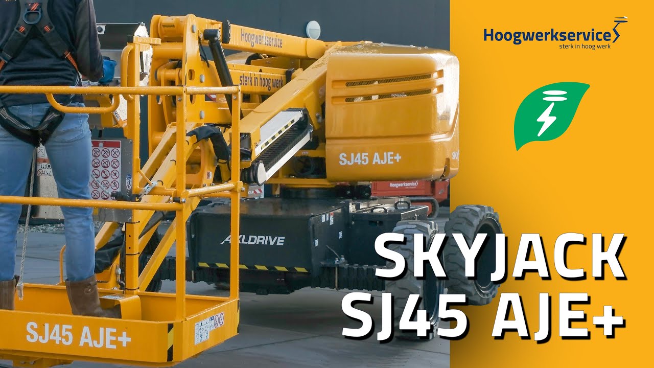 Nieuwe kniktelescoophoogwerker van Skyjack de SJ45 AJE+ - YouTube