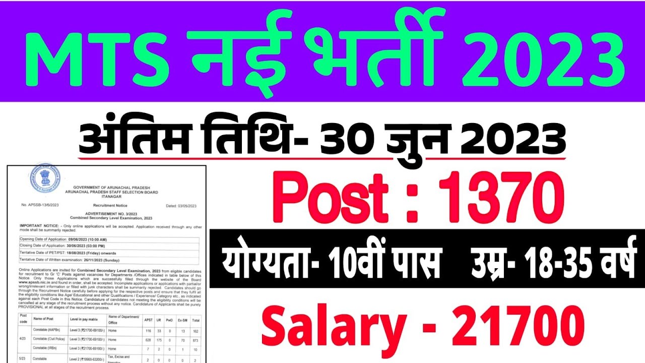 MTS New Vacancy 2023 || Agriculture Vibhag Peon Vacancy 2023 || MTS ...