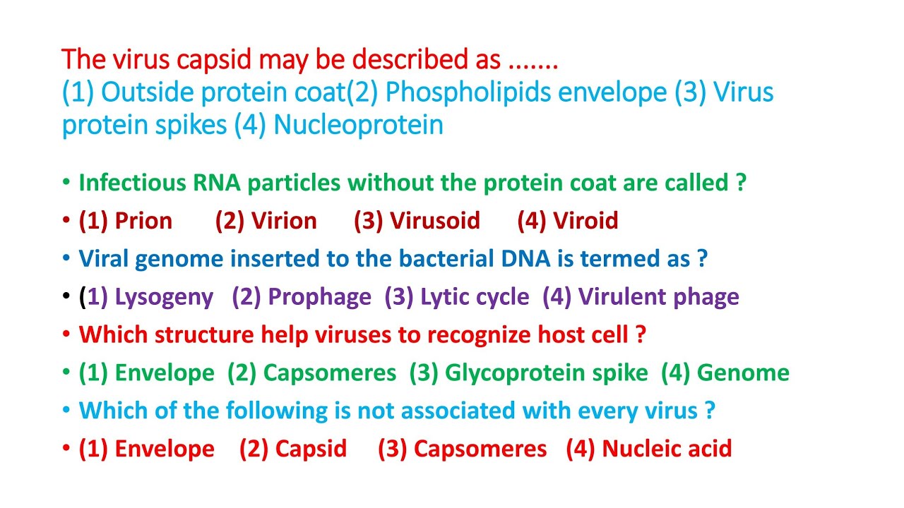 Virus Most important MCQs//25 =MCQs. #virusmcqs #virology #nmdcat #kmu ...