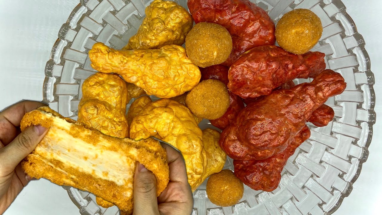 ASMR 🍗치킨 점토부수기! chicken clay cracking + Slime - YouTube