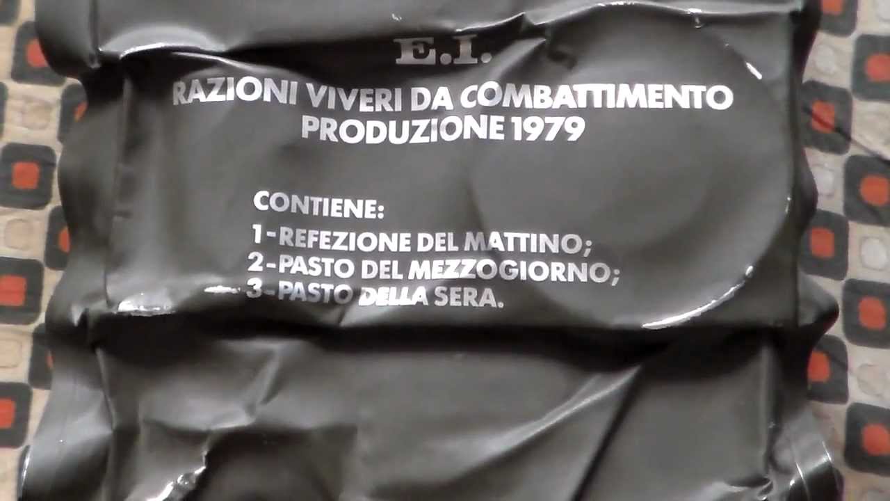 RAZIONE VIVERI DA COMBATTIMENTO ESERCITO ITALIANO DEL 1979. - YouTube