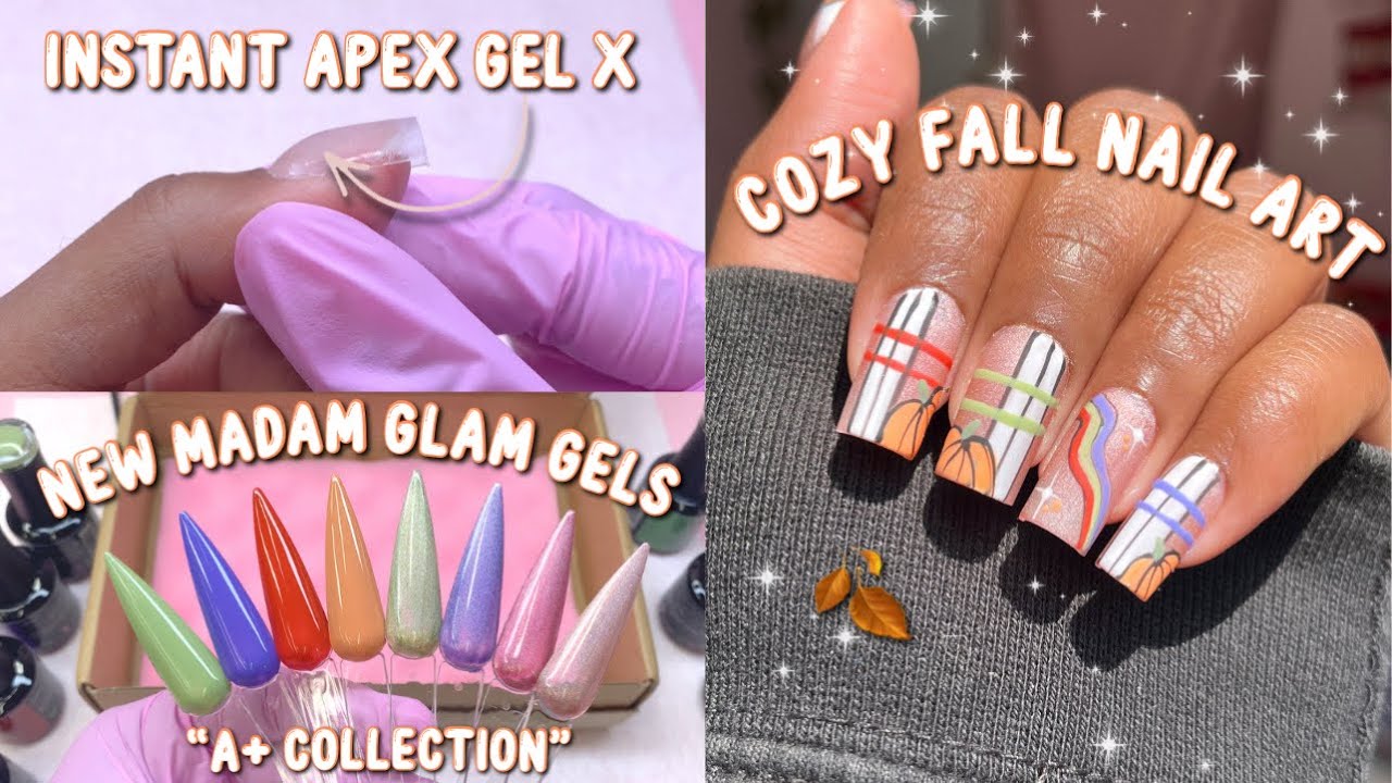 USING INSTANT APEX GEL X SHORT SQAURE NAILS | MADAM GLAM GEL COLLECTION ...