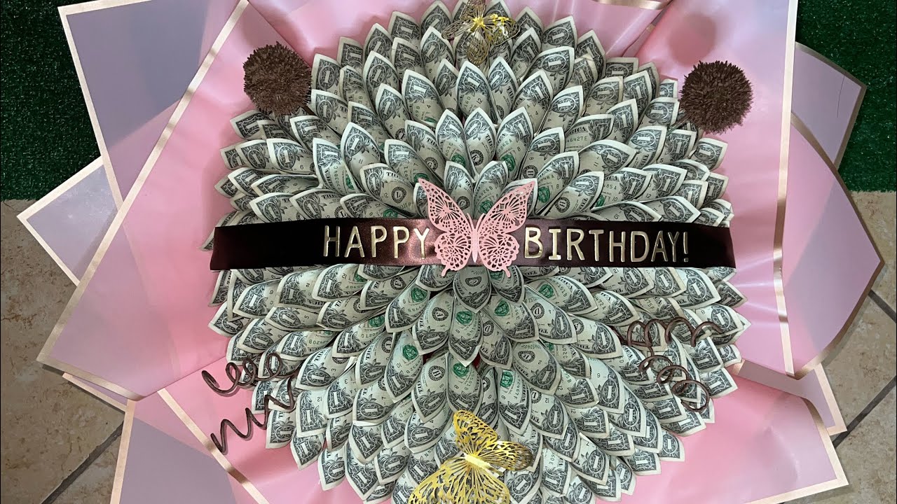 Watch me make a $100 money bouquet step by step - YouTube