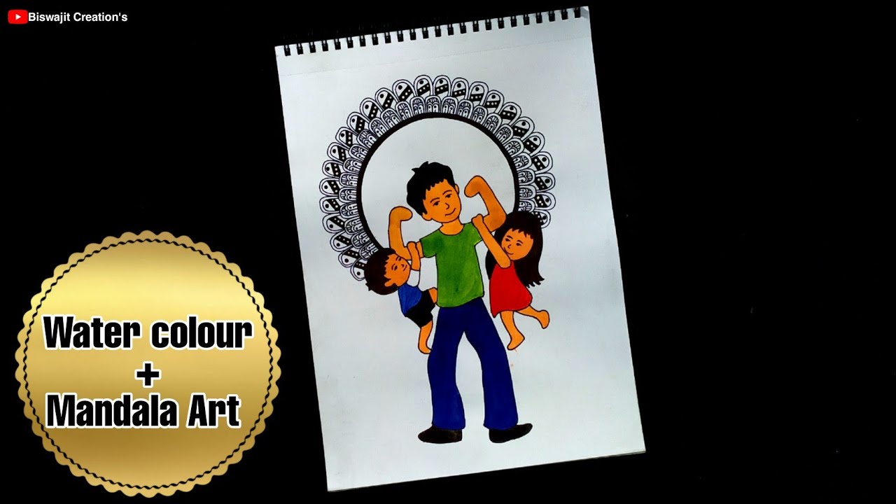 How to draw Mandala Art | father's love Mandala Art | Mandala drawing ...