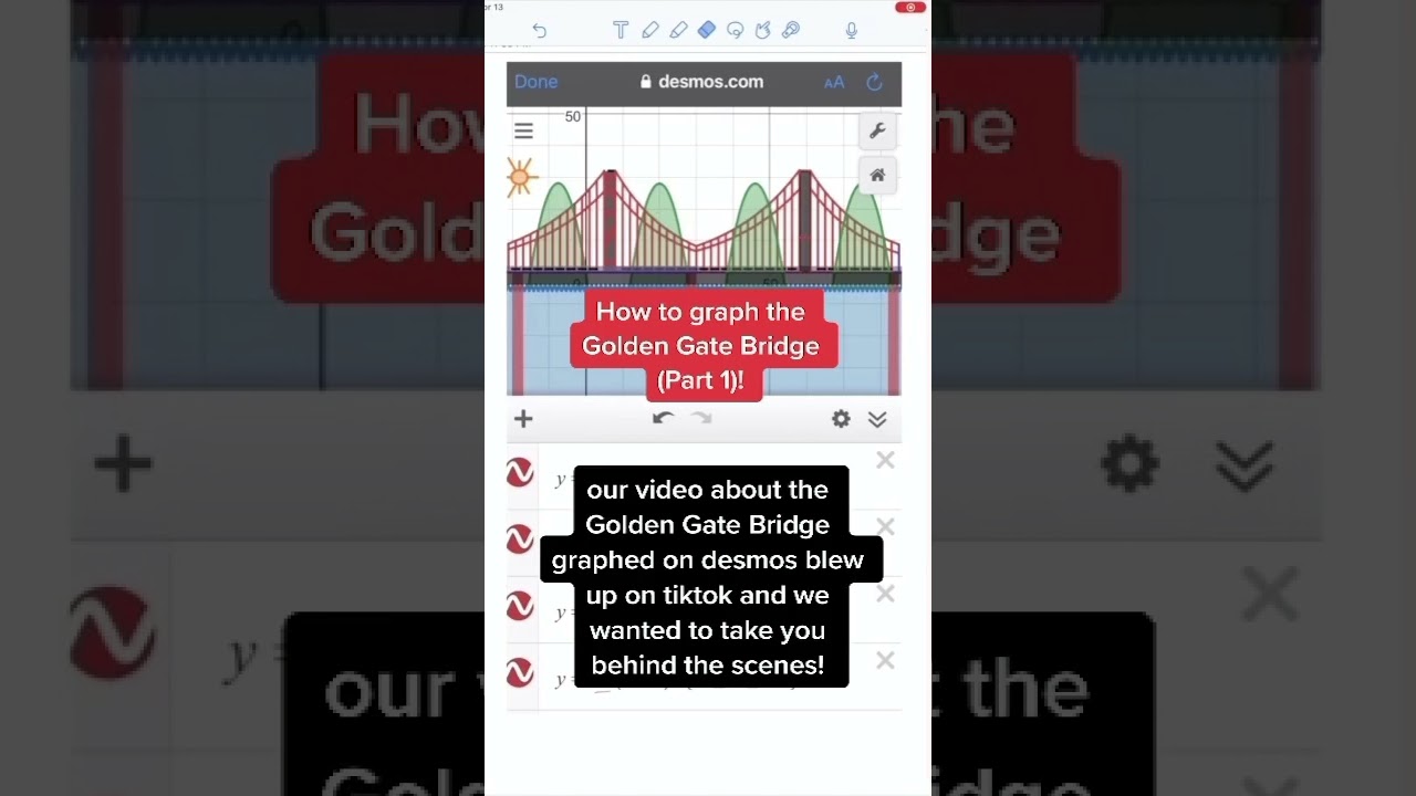 how to graph the Golden Gate Bridge on Desmos #shorts - YouTube