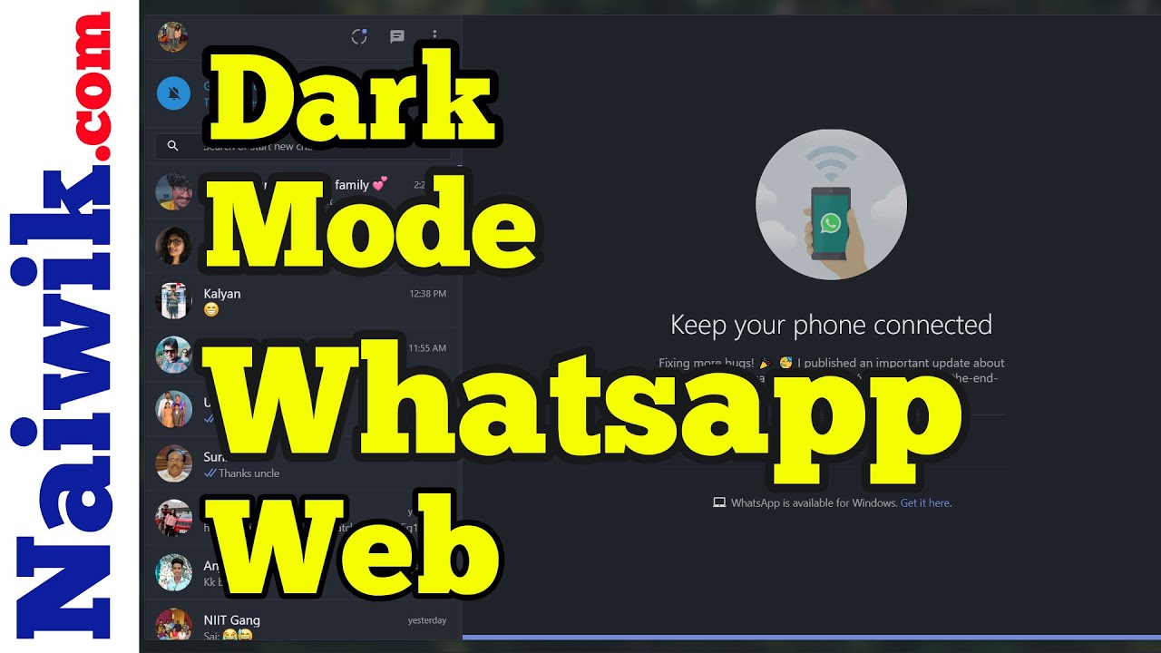 How to Enable Dark Mode on Whatsapp Web - YouTube