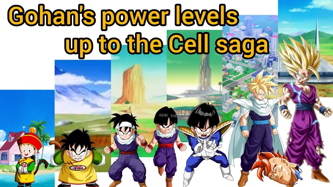 Gohan's power levels up to the Cell saga. - YouTube