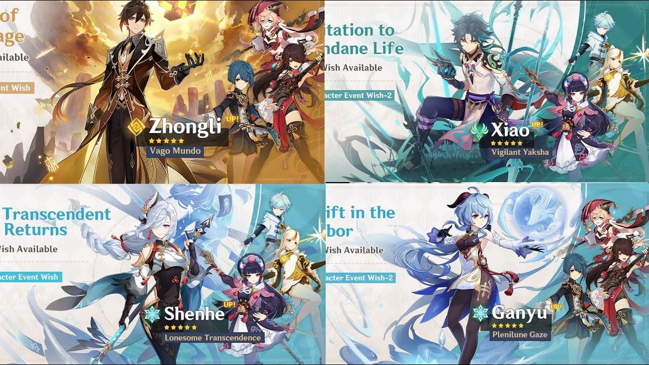 Genshin Impact, Mihoyo Reveals all 2.4 Banners. Shenhe, Ganyu, Zhongli ...