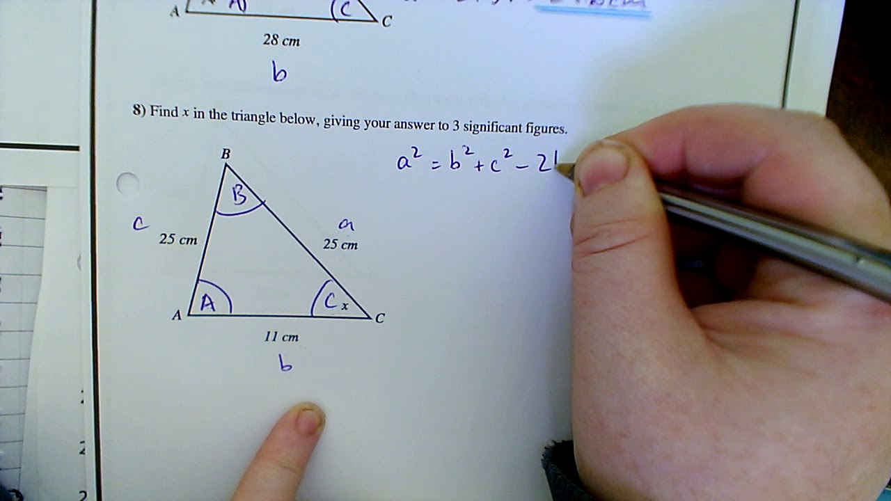 GCSE Maths Cosine Rule - YouTube