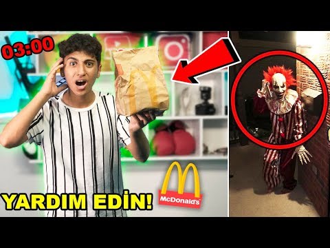 GECE 3 'DE MCDONALDS'DAN SİPARİŞ VERMEYİN !! *Ronald McDonald Evime Geldi*