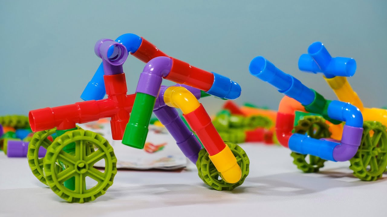 TUBE BUILDING TOYS TUBE LOCKS SET TUBULAR SPOUT CONSTRUCTION BUILDING ...