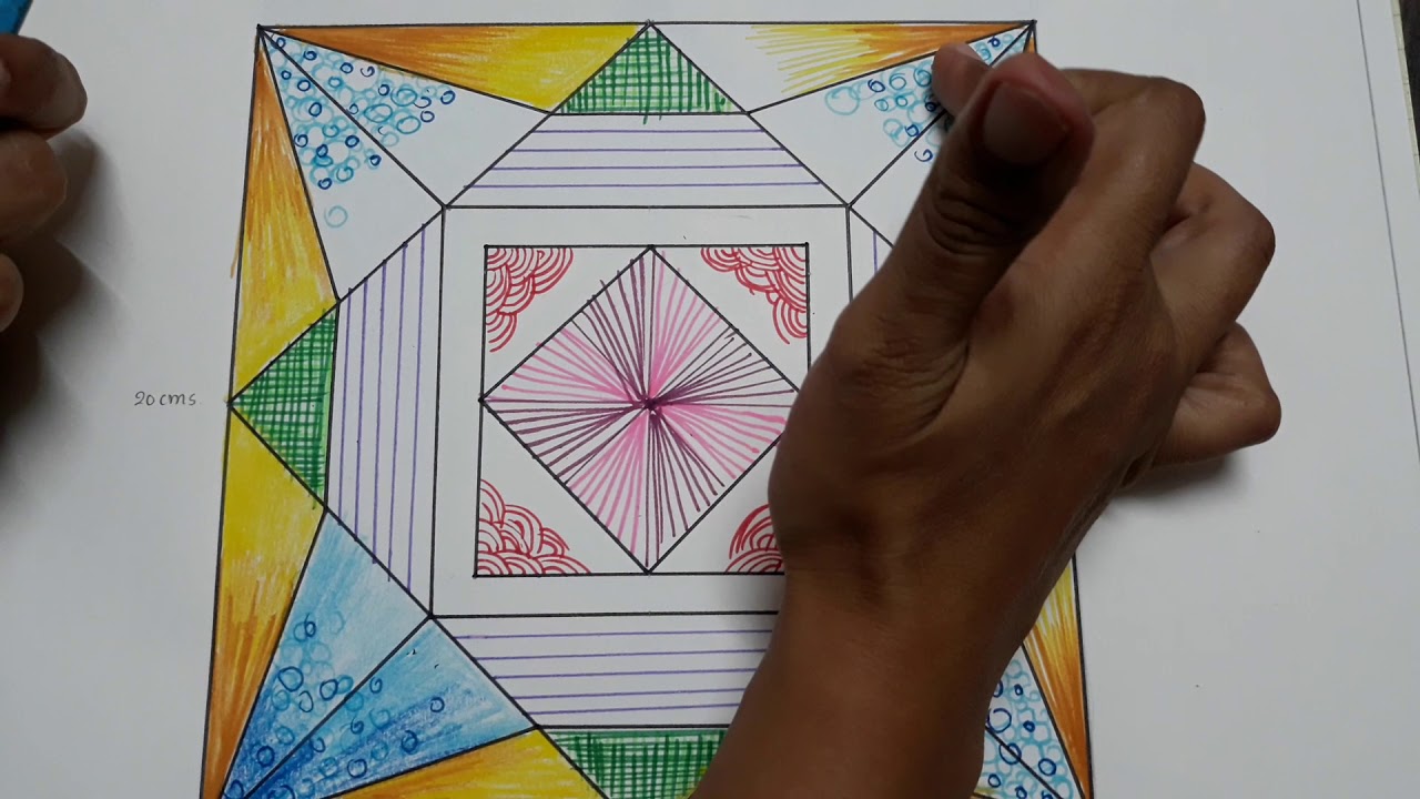 5 Grade- Design in geometrical design (part-2) - YouTube