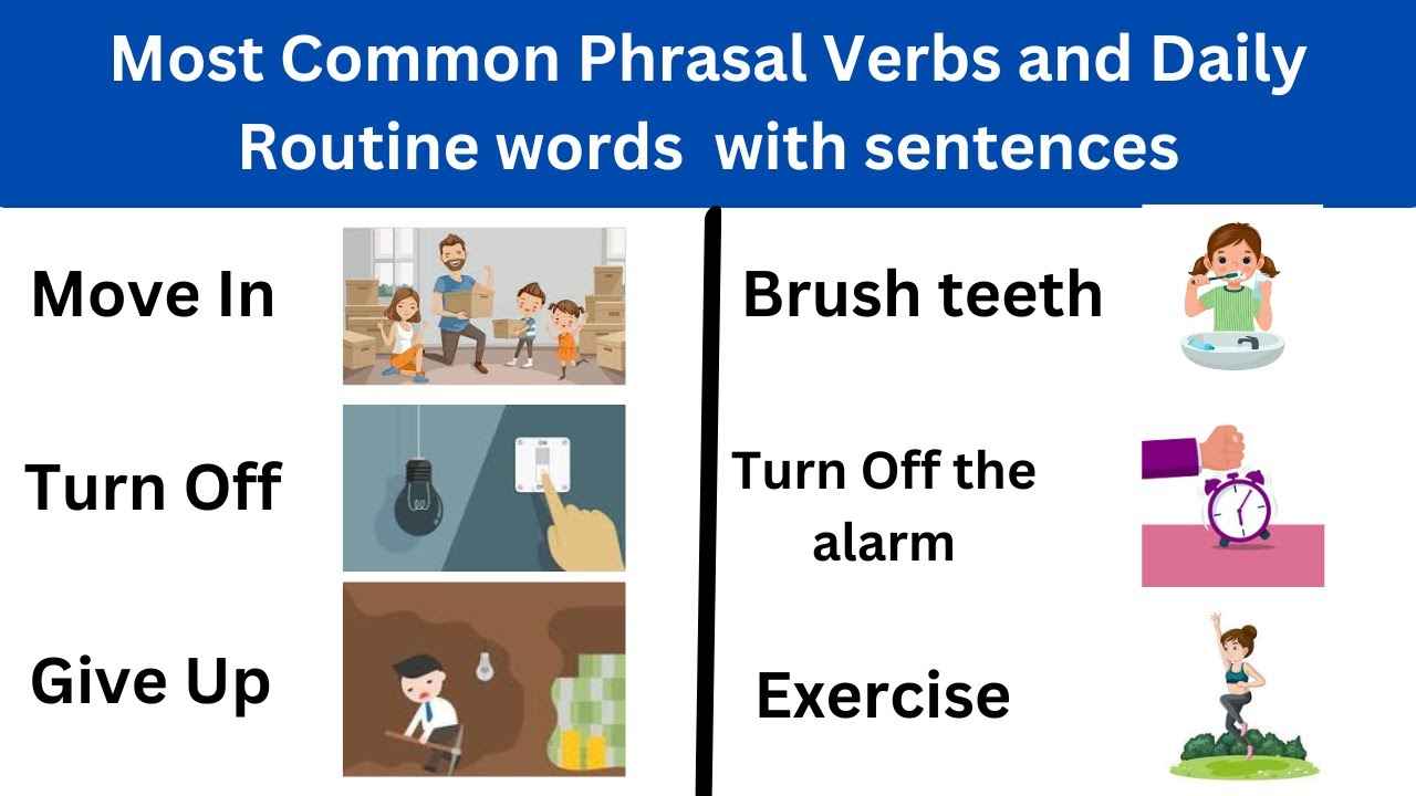 Most Common Phrasal Verbs and Daily Routine Words || Improve Your ...
