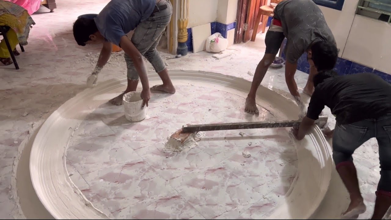 How To Make Gypsum Plaster Cornice Round Simple Method - YouTube