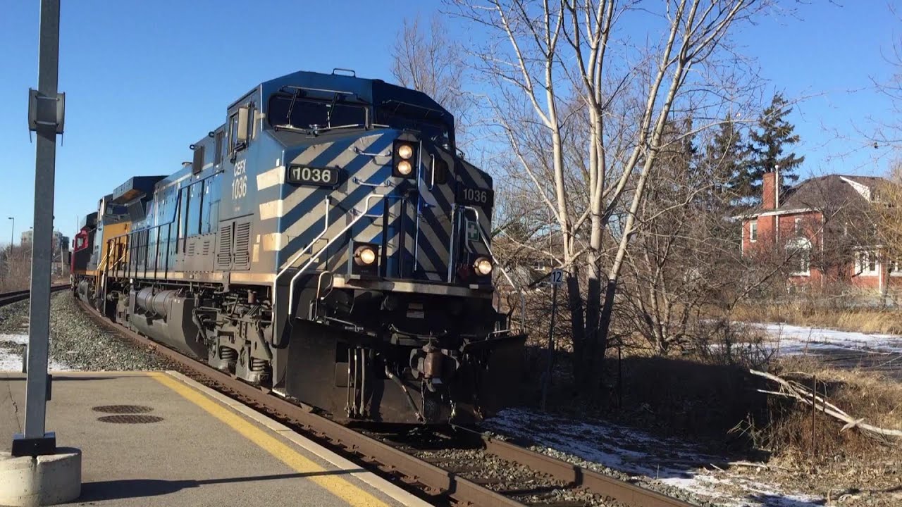 CP242 with CEFX 1036, CSX 3010 and CP 2288 @ Streetsville GO Eastbound ...