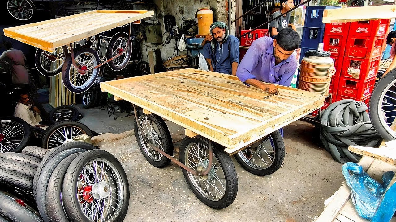 Amazing Process Of Making Wooden Hand Cart || Hand Cart Making Process ...